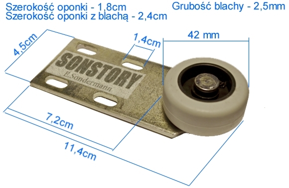 Kółko kółka GUMOWE elastyczne rolka z blachą 42mm - 5622441474 ...