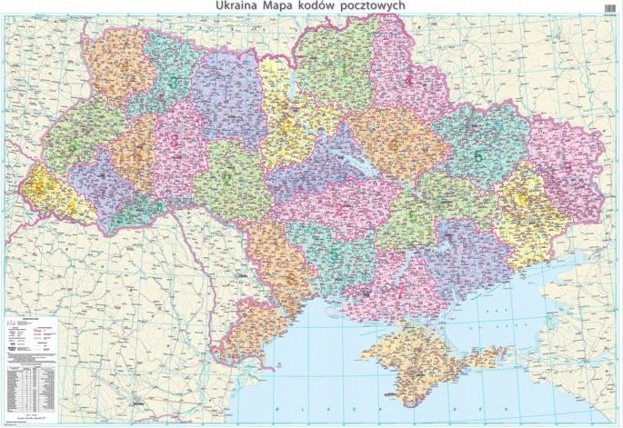UKRAINA MAPA ŚCIENNA KODY POCZTOWE W RAMIE - 10764994133 - oficjalne ...