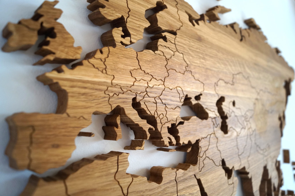 DREWNIANA MAPA NA ŚCIANĘ DREWNIANA ORYGINALNA !!! - 2129625842 ...