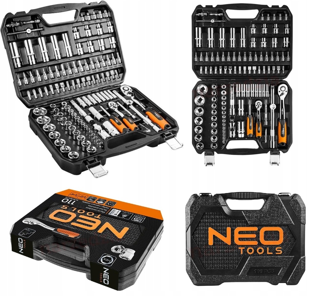 NEO 08-666 ZESTAW KLUCZE NASADOWE + WALIZKA 110el - 12627474683 - oficjalne archiwum Allegro