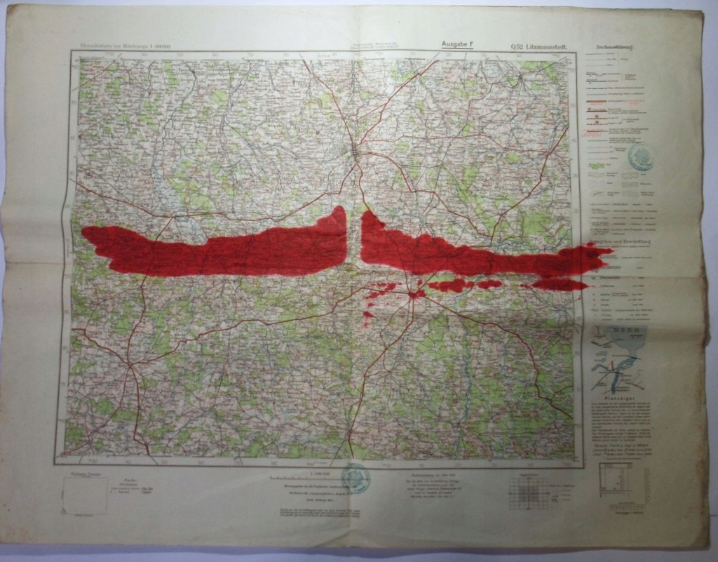 Mapa Łódź, Wieluń, Piotrków, Sieradz Radomsko 1940 - 12325354743 ...