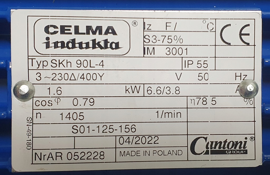 Silnik Celma Indukta 1,6kW 400V 1405RPM SKh 90L-4 - 14621438506 - oficjalne archiwum Allegro