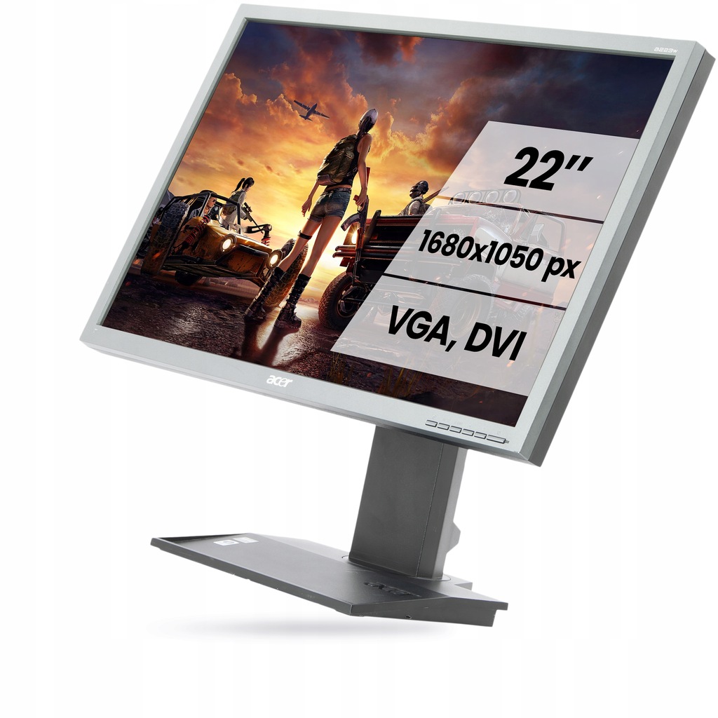 Monitor Używany ACER LCD 22'' CALE B223WL DLA GRACZY PRACY SZKOŁY BIURA ...