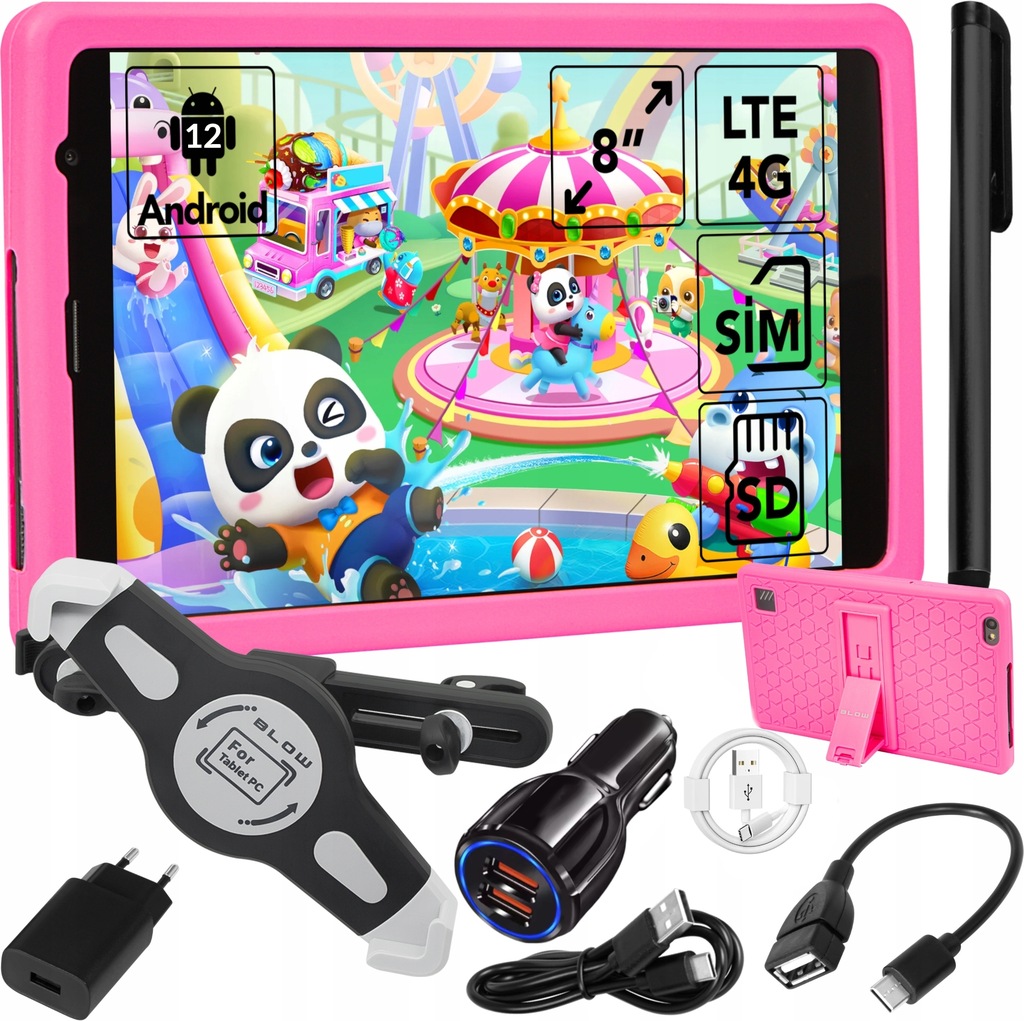 TABLET DLA DZIECI 8 CALI 4G LTE ANDROID ETUI EDUKACYJNY GRY ZABAWKI ...
