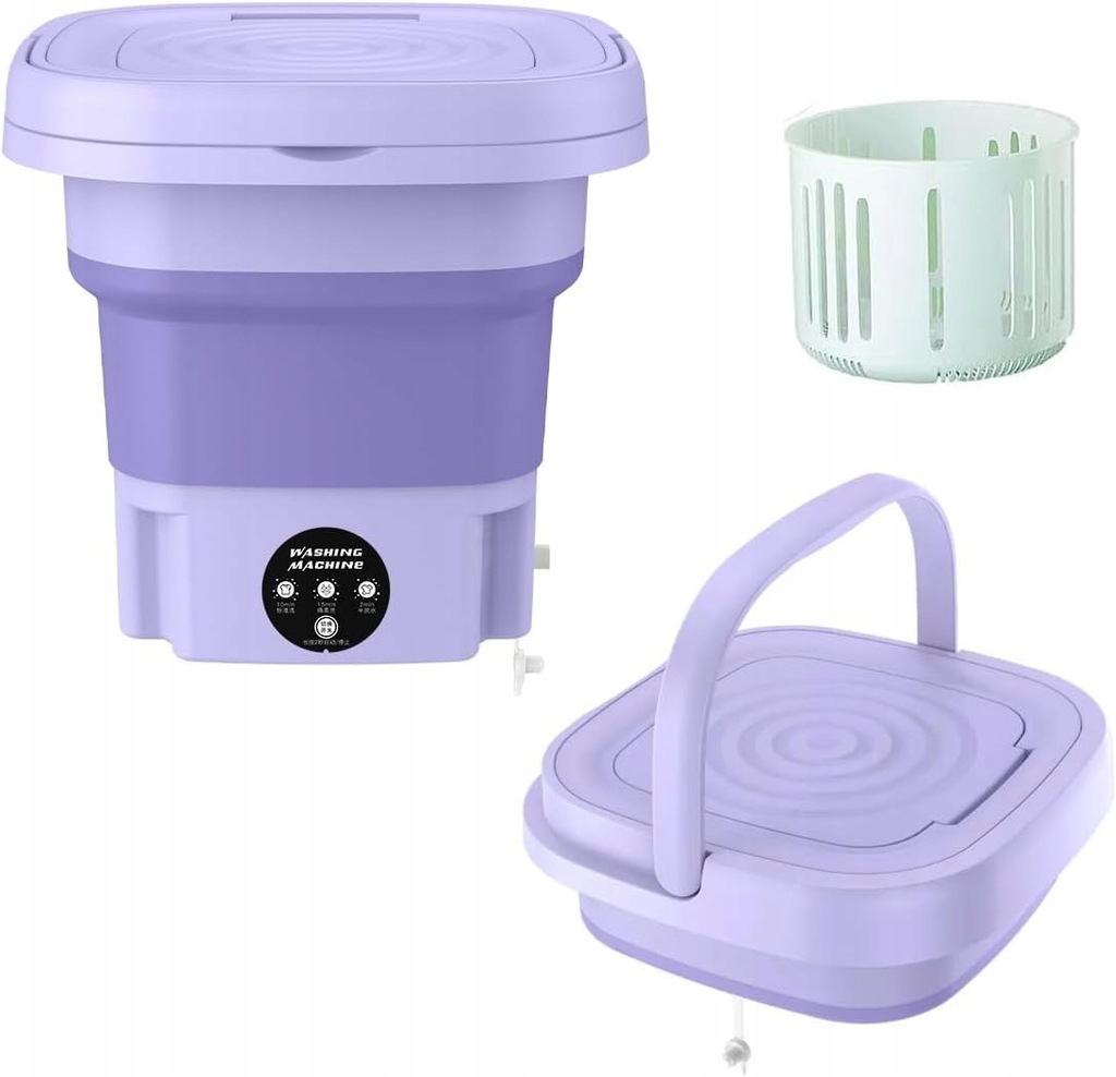 Mini pralka, przenośna składana wanna na pranie o pojemności , mała ...
