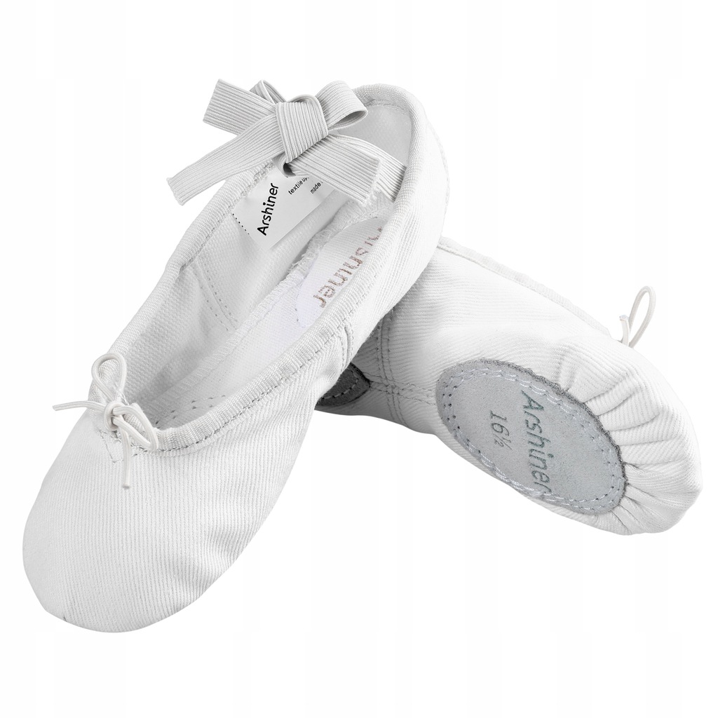 BALETKI BALERINKI DO TAŃCA BALET KOLORY R.32 BIAŁY - 12173545721 ...