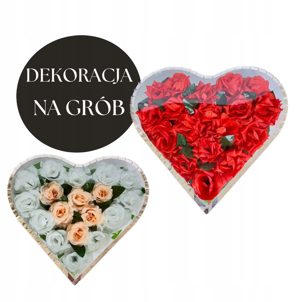 kompozycja na grób dekoracja ozdoba stroik na cmentarz wiązanka SERCE ...