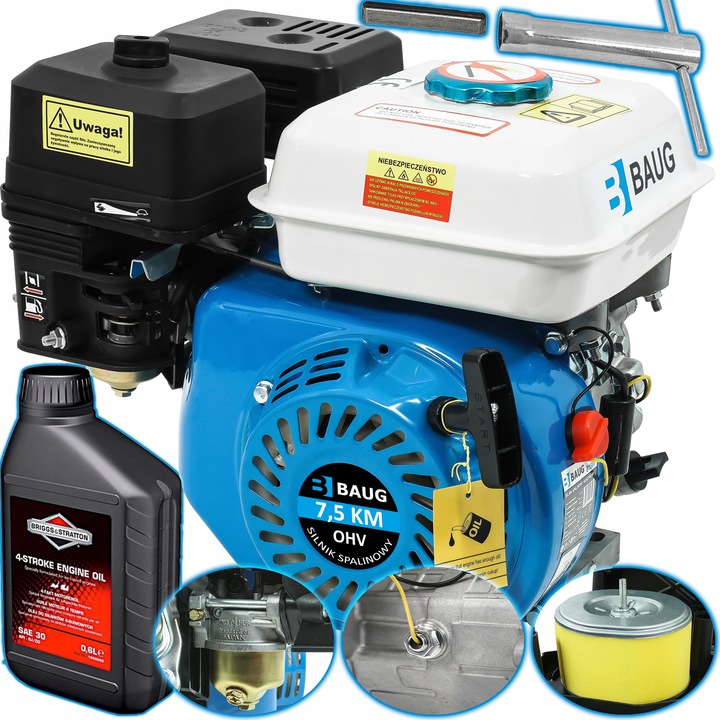 SILNIK SPALINOWY 7,5 KM 20mm ZAGĘSZCZARKI AGREGATU - 13143340038 - oficjalne archiwum Allegro