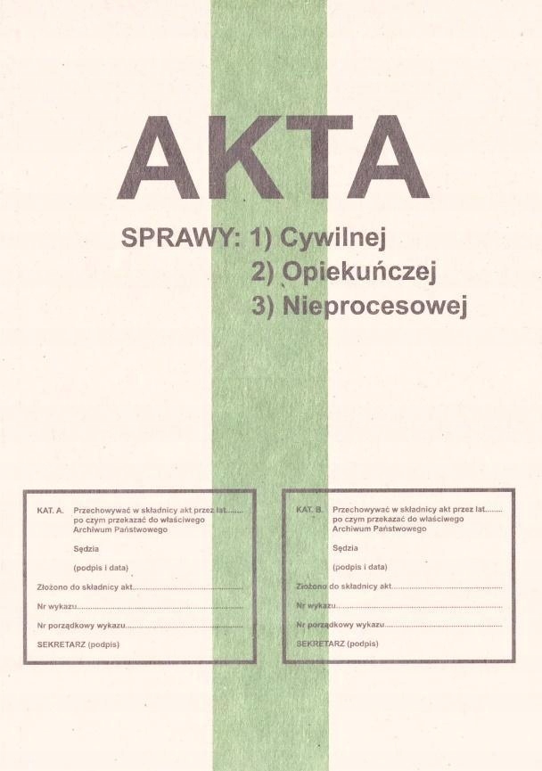 ZESZYT A4 AKTA SPRAWY CYWILNEJ, OD.NOWA - 12954596982 - oficjalne archiwum Allegro