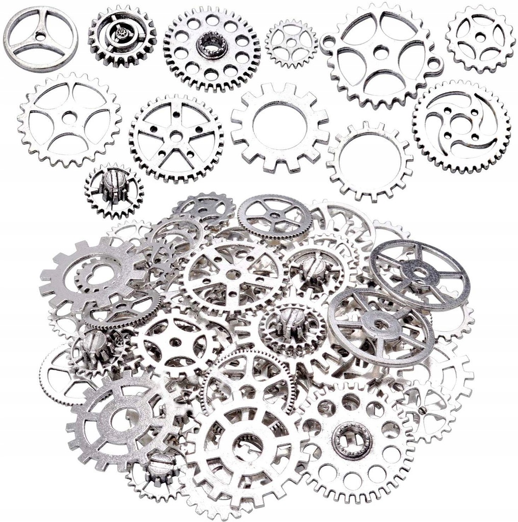 zm181 STEAMPUNK ZĘBATKI trybiki 10szt stare srebro - 10712873822 ...