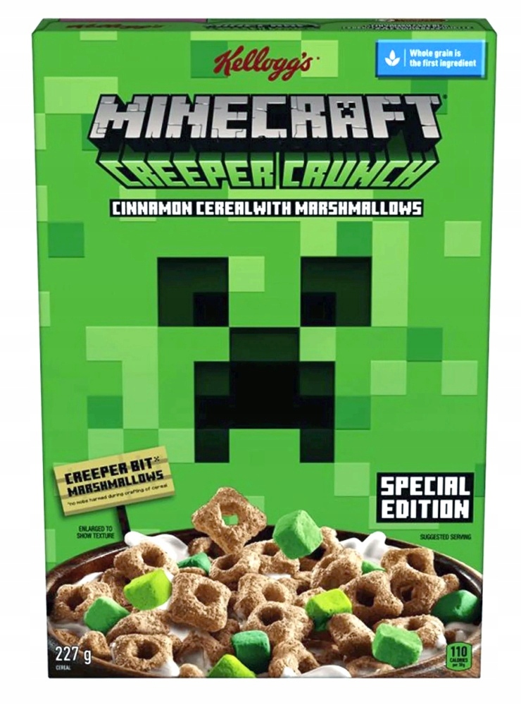KELLOGG'S MINECRAFT CREEPER CRUNCH CEREAL 227g USA - 12997829669 ...