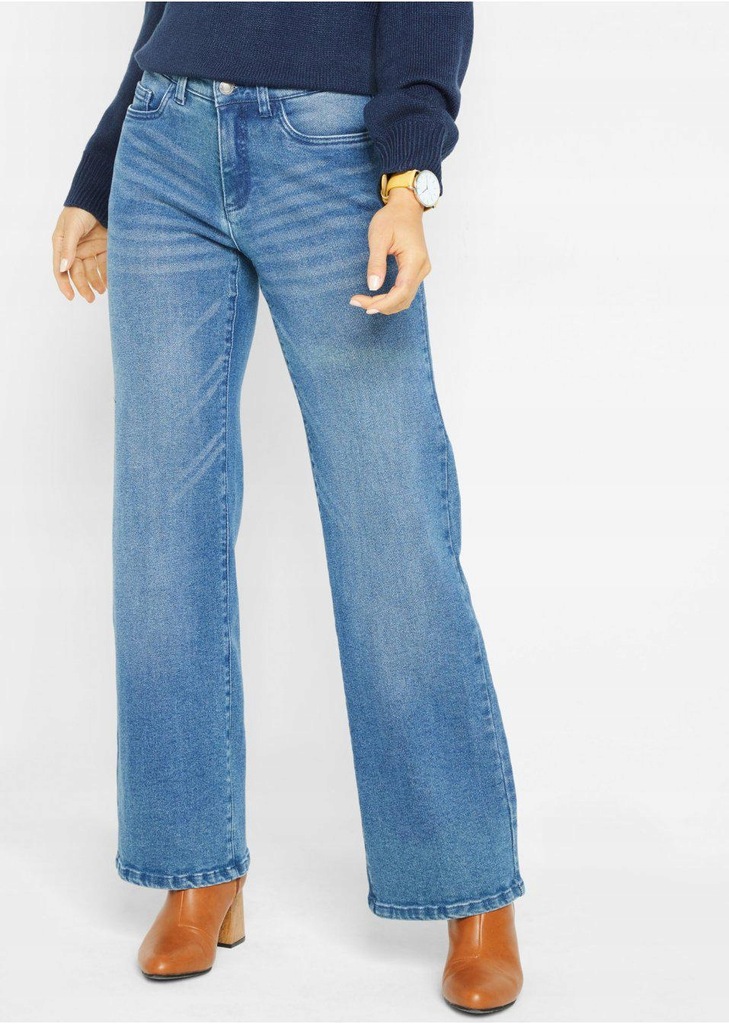 GB5014 ELASTYCZNE JEANSY SZEROKIE NOGAWKI__46 - 13953354064 - oficjalne archiwum Allegro