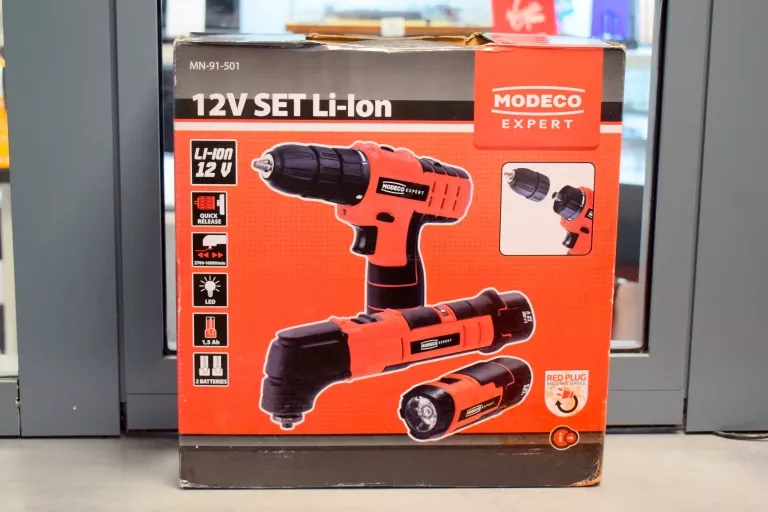ZESTAW NARZĘDZI AKUMULATOROWY 12V MODECO MN-91-50 - 12865228507 - oficjalne archiwum Allegro