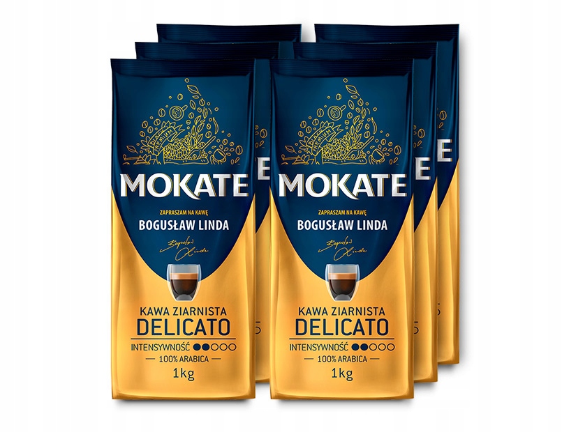Kawa ziarnista zestaw MOKATE 6x1kg Delicato - 12615976613 - oficjalne archiwum Allegro