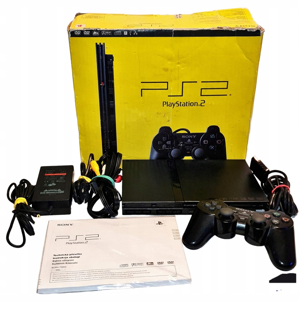 KONSOLA PS 2 SLIM PAL SCPH-75004 BOX NUMERY ZGODNE - 12891085735 ...