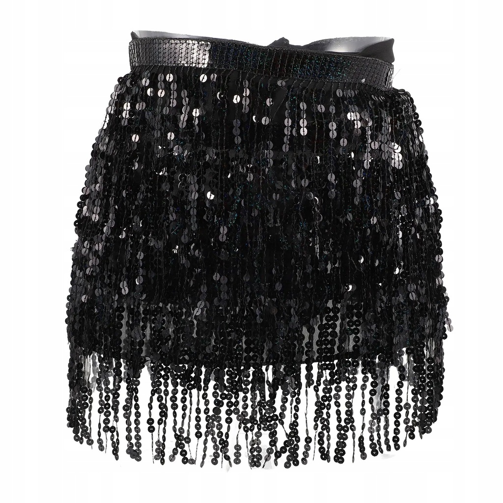 Belly Dance Fringe Skirt Sequin Black - 13892676147 - oficjalne archiwum Allegro