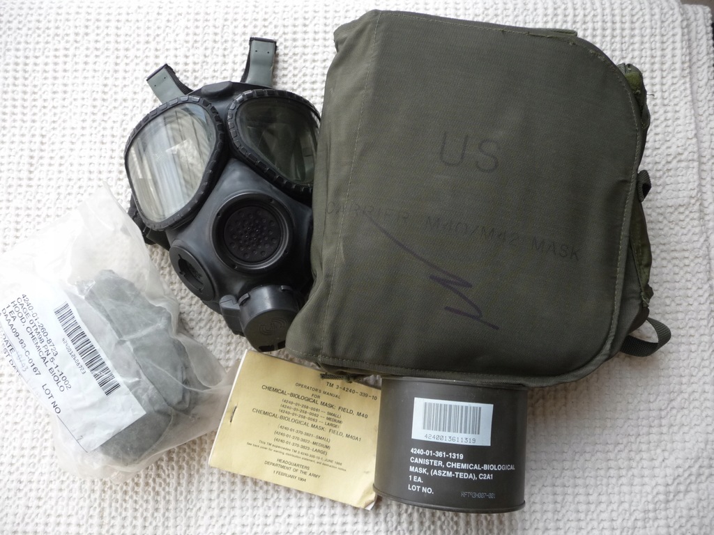 MASKA PRZECIWGAZOWA P-GAZ M40 ZESTAW MOPP US ARMY - 13503622839 ...