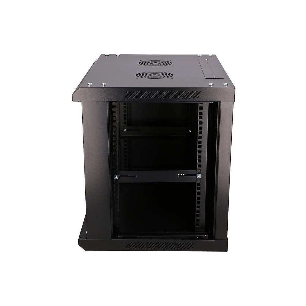 Szafa wisząca rack 9U 600x600 czarna szklane drzwi - 12818080644 ...