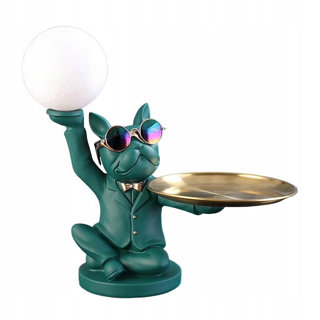 Resin Statue with Tray french bulldog butler Green - 13510815161 ...