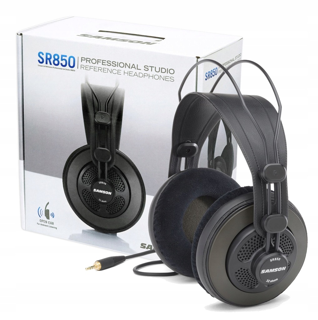 Słuchawki SAMSON SR850 BOX studyjne półotwarte 32Ohm 10-30000Hz + Jack ...