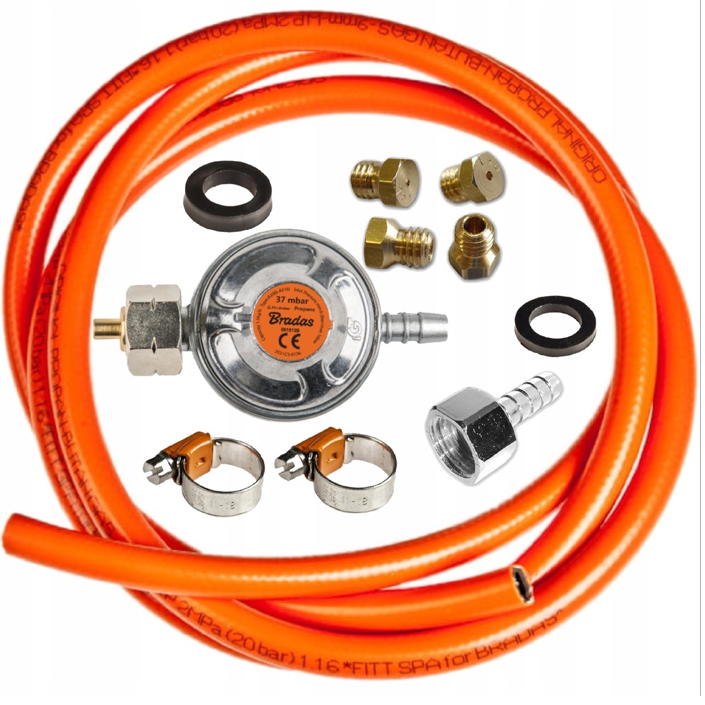 WĄŻ DO GAZU 4mb REDUKTOR GAZOWY BUTLI 11KG OPASKI - 12682352430 - oficjalne archiwum Allegro