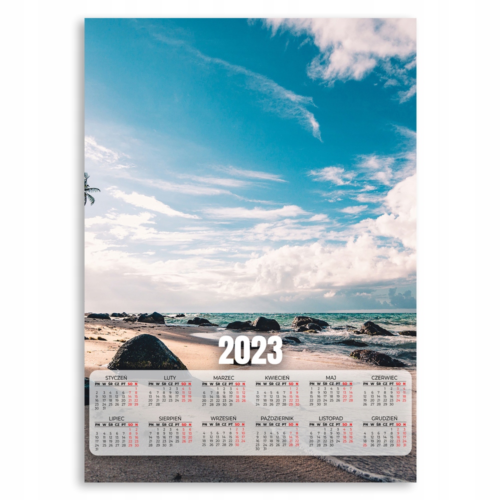 KALENDARZ 2023 PLAKATOWY 50x70 PLAŻA WAKACJE WZORY - 12593622543 - oficjalne archiwum Allegro