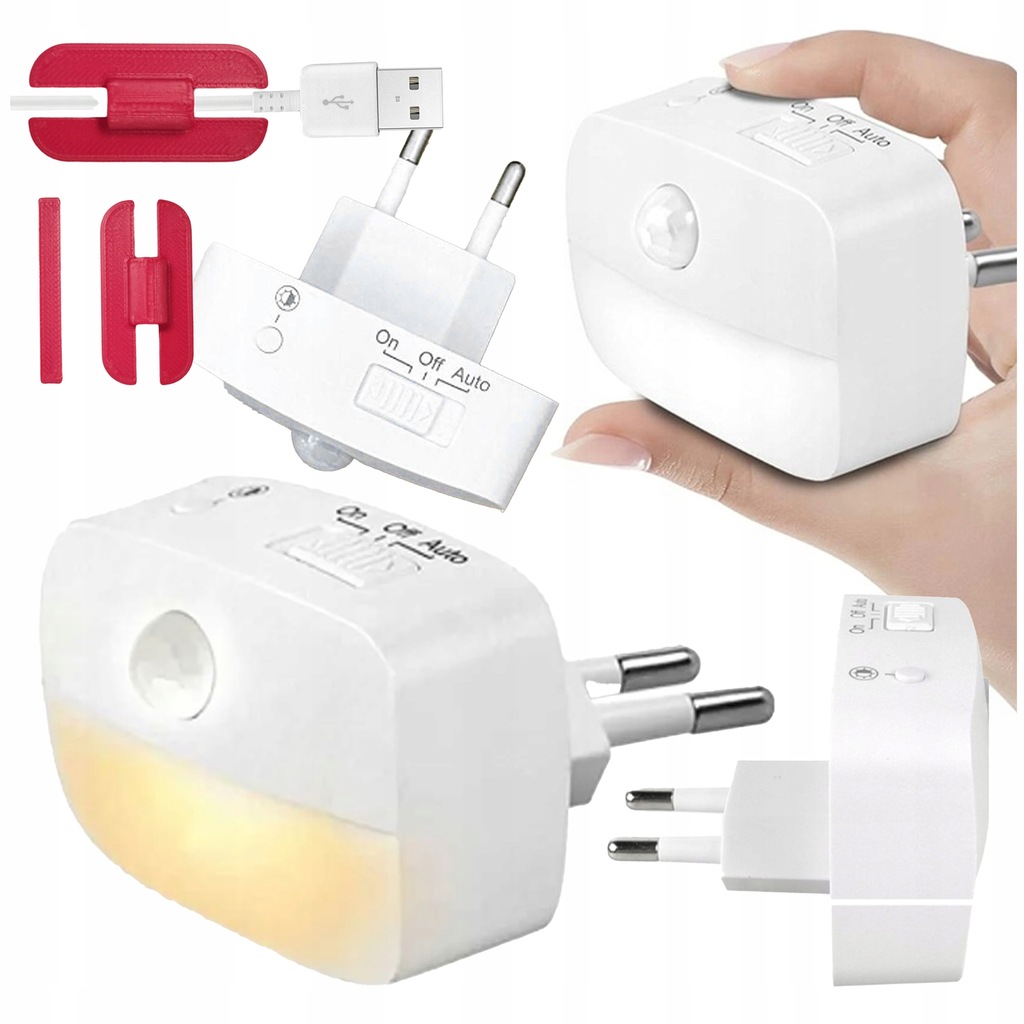 Lampka nocna do gniazdka z czujnikiem ruchu zmierzchu LED do kontaktu CE 3T - 16771729003 ...
