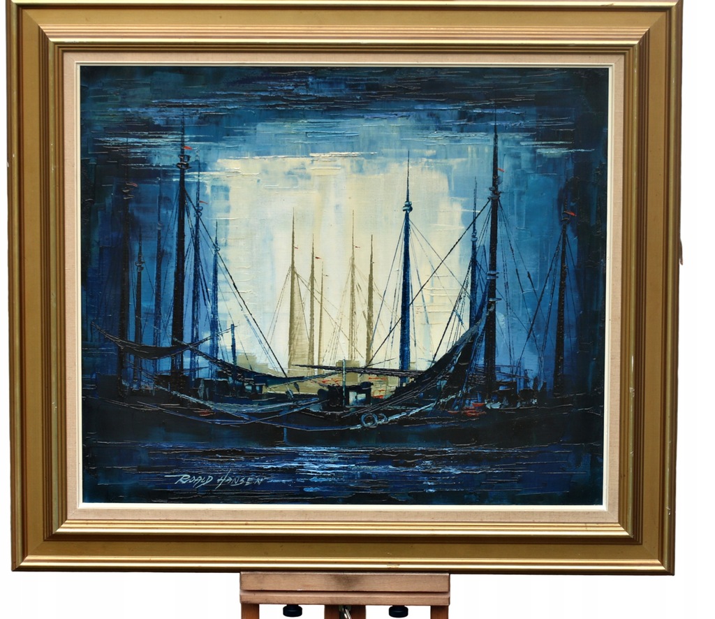 ROALD HANSEN (1938-) MARYNISTYCZNA SCENA OBRAZ - 13475478746 ...