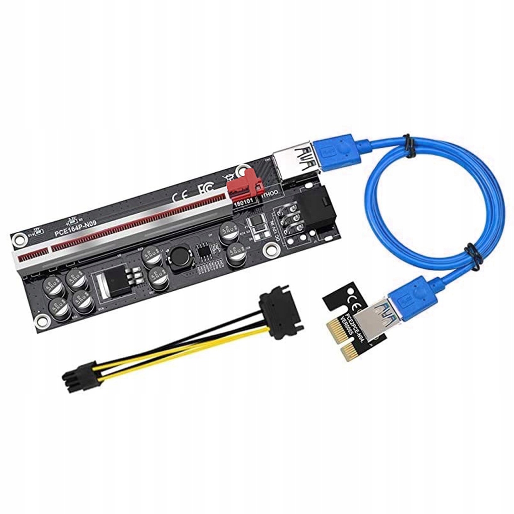 GPU Riser VER009S Plus Karta PCI-E PCIe 1x do 16x - 12526758007 ...