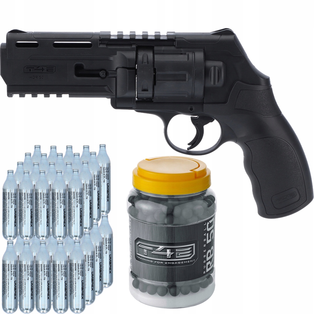 ZESTAW rewolwer HDR 50 T4E NABÓJ co2 KULE kal 50 - 8312924533 ...