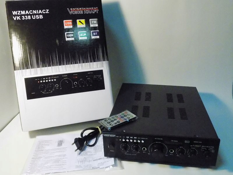 WZMACNIACZ VOICE KRAFT VK 338 USB KOMPLET - 8152599503 - oficjalne archiwum Allegro