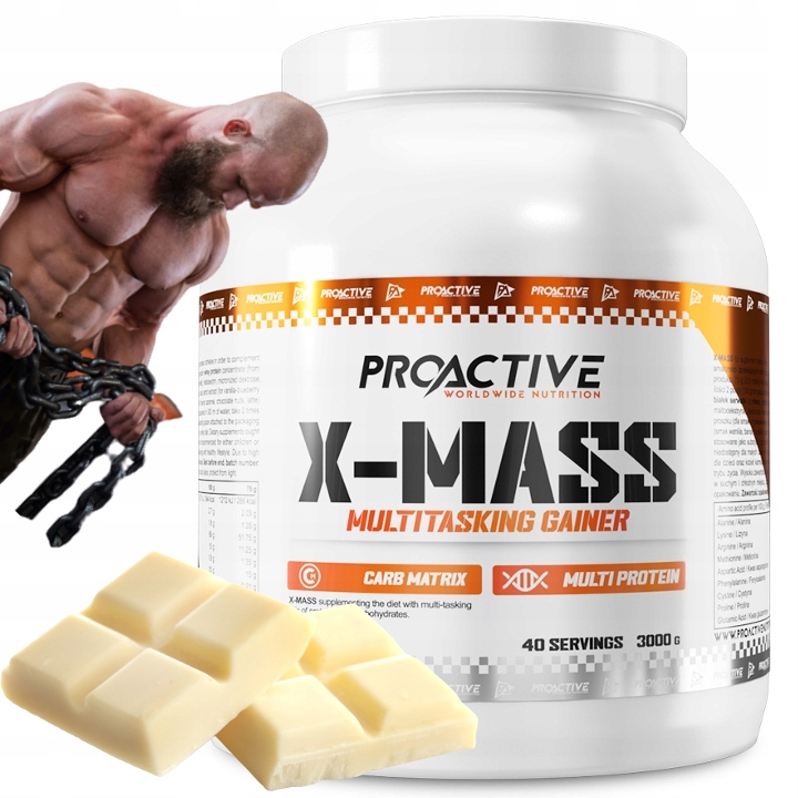 GAINER białko ProActive X-MASS 3000g WHITE CHOCO - 13549309396 ...