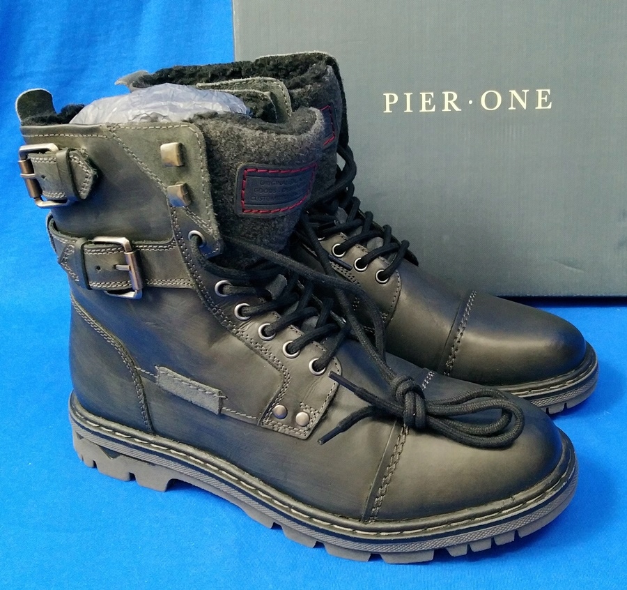 PIER ONE - skórzane botki ocieplane - 42 - 12968080910 - oficjalne ...