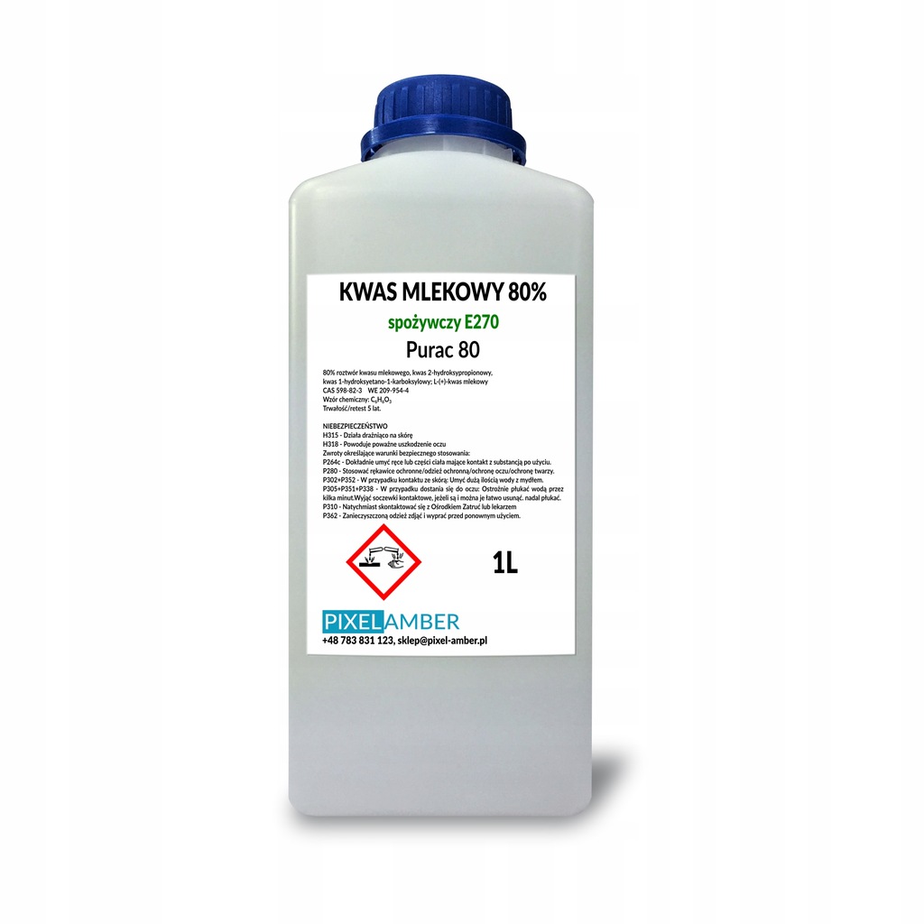 KWAS MLEKOWY L-(+)- Purac 80 SPOŻYWCZY E270 80% 1L - 10538516018 ...