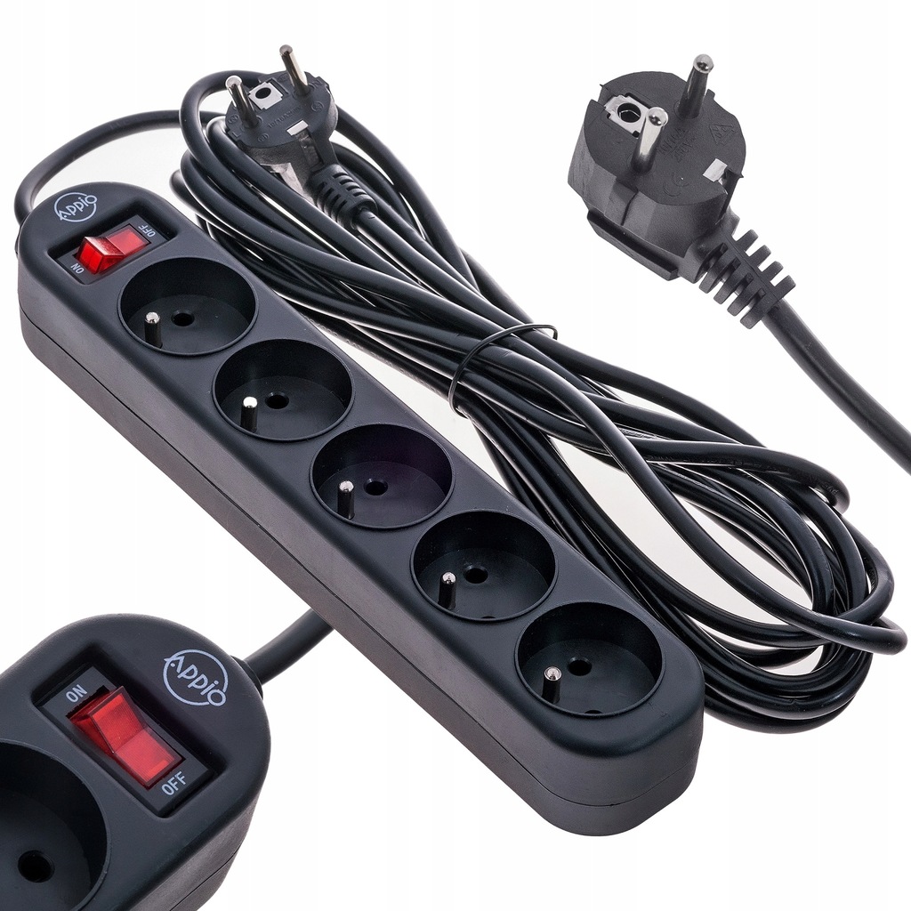 PRZEDŁUŻACZ APPIO listwa zasilająca 5m 5 gniazd - 14275588105 ...