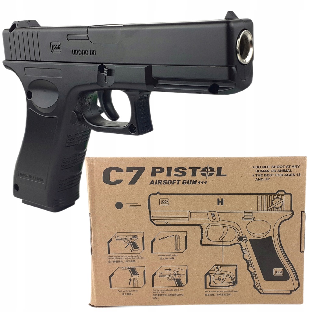 GLOCK C7 PISTOLET REPLIKA METALOWY NA KULKI - 12664318546 - oficjalne ...