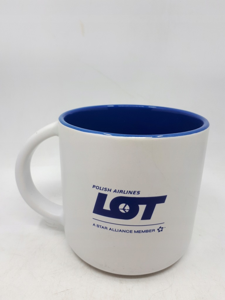 Kubek z uchem LOT linie lotnicze samolot reklama - 12726826338 ...