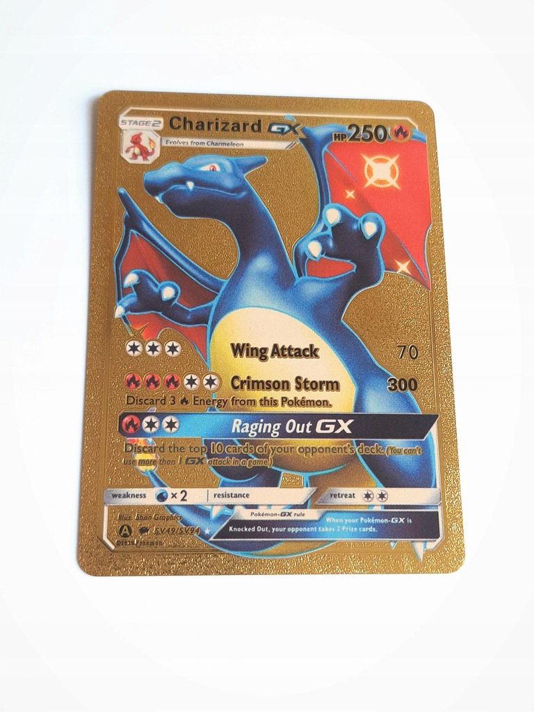Karta Pokemon Shiny Charizard GX Złota Karta Gold - 12805033963 - oficjalne archiwum Allegro