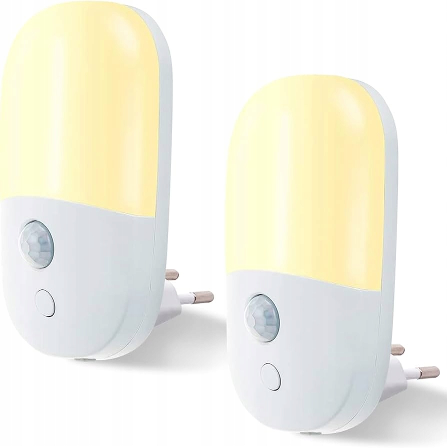 LAMPKA NOCNA DO GNIAZDKA Z CZUJNIKIEM RUCHU 2 SZTUKI - 14827365548 - oficjalne archiwum Allegro