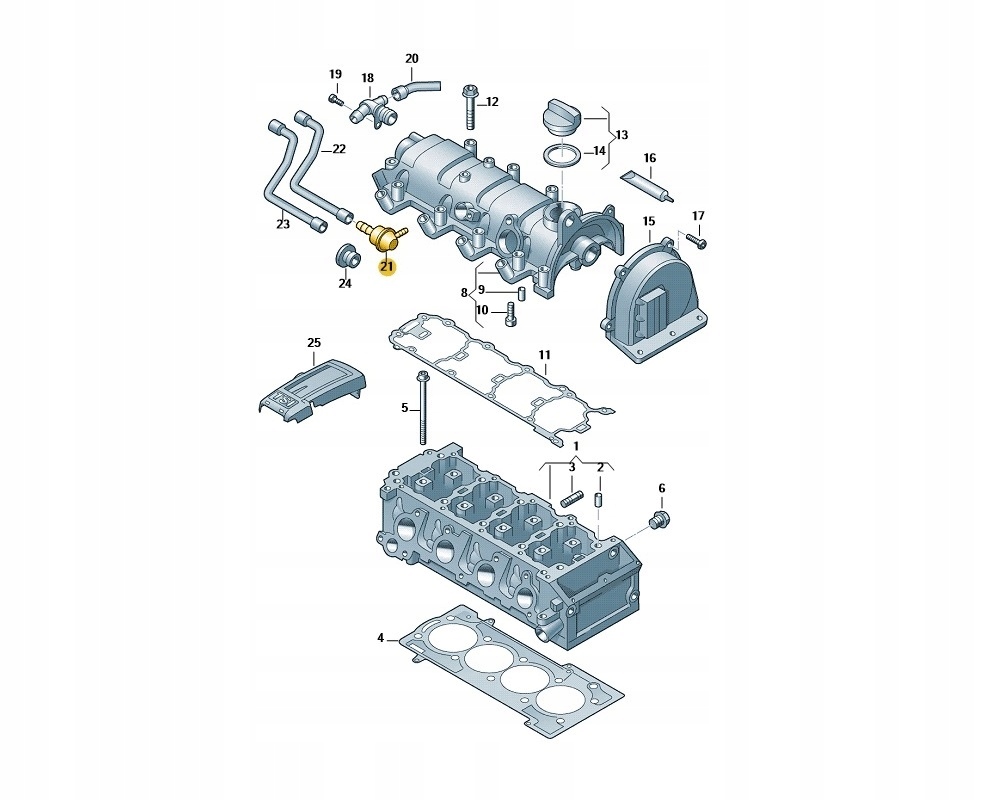 Zawór odmy AUDI SEAT SKODA VW 030103175B ORYGINAŁ - 7988655767 ...