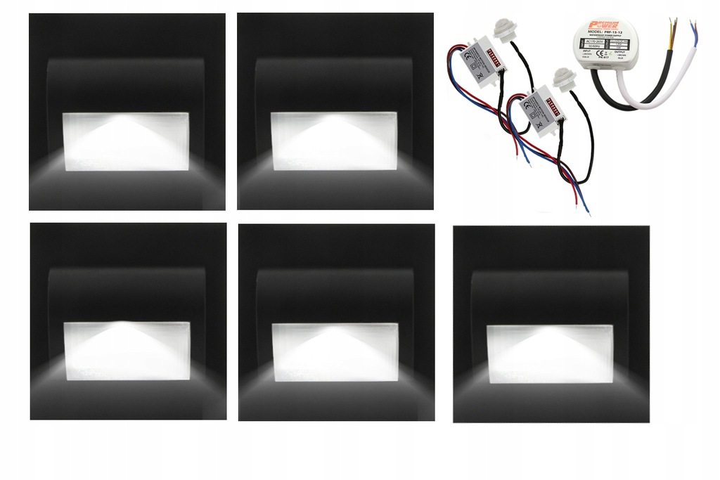 Oprawy schodowe led 12V punktowe kwadratowe 5szt - 11018266174 ...