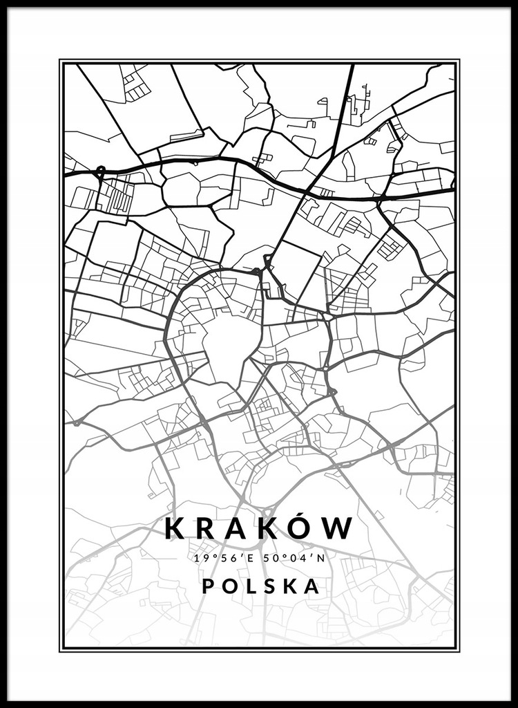 Plakat A4 MAPA KRAKOWA - 11926696645 - oficjalne archiwum Allegro