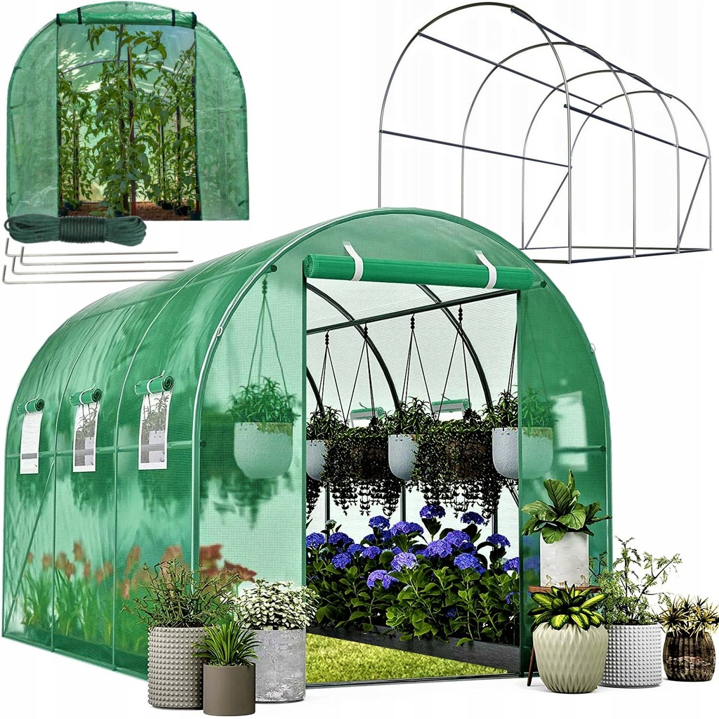 DUŻY TUNEL FOLIOWY 6m2 OGRODOWY SZKLARNIA 2x3m UV4 - 13098680797 - oficjalne archiwum Allegro