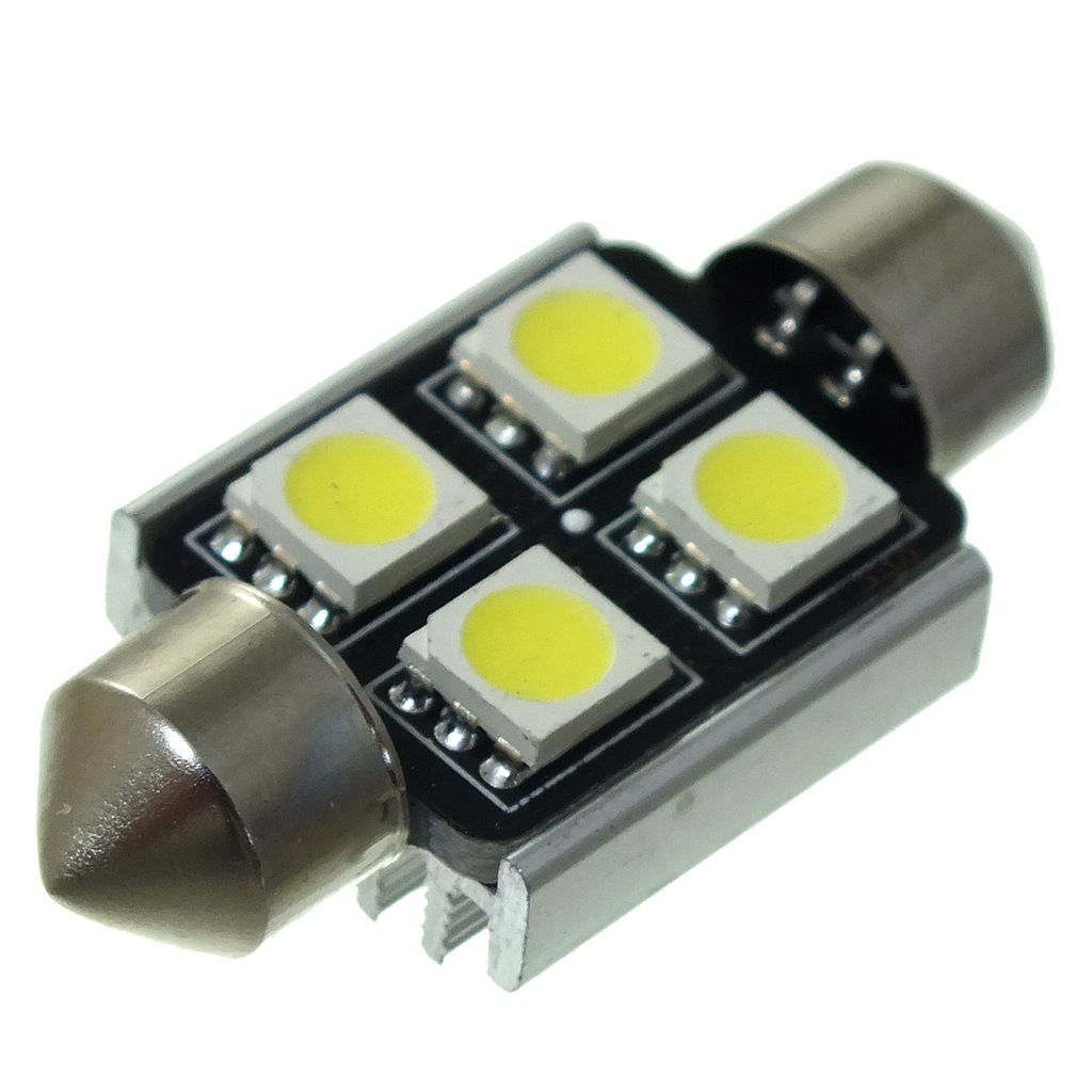 Dioda LED C5W 36mm 4x smd 5050 CANBUS rurka 12V - 6569628602 - oficjalne archiwum Allegro