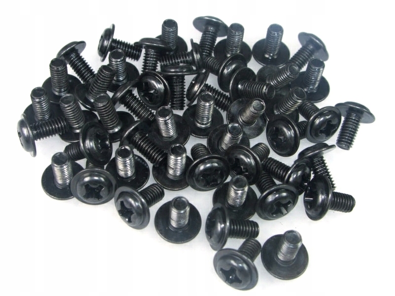 50szt. ŚRUBKA M3 / 6MM CZARNA Z KOŁNIERZEM KRZYŻAK - 7511347201 - oficjalne archiwum Allegro