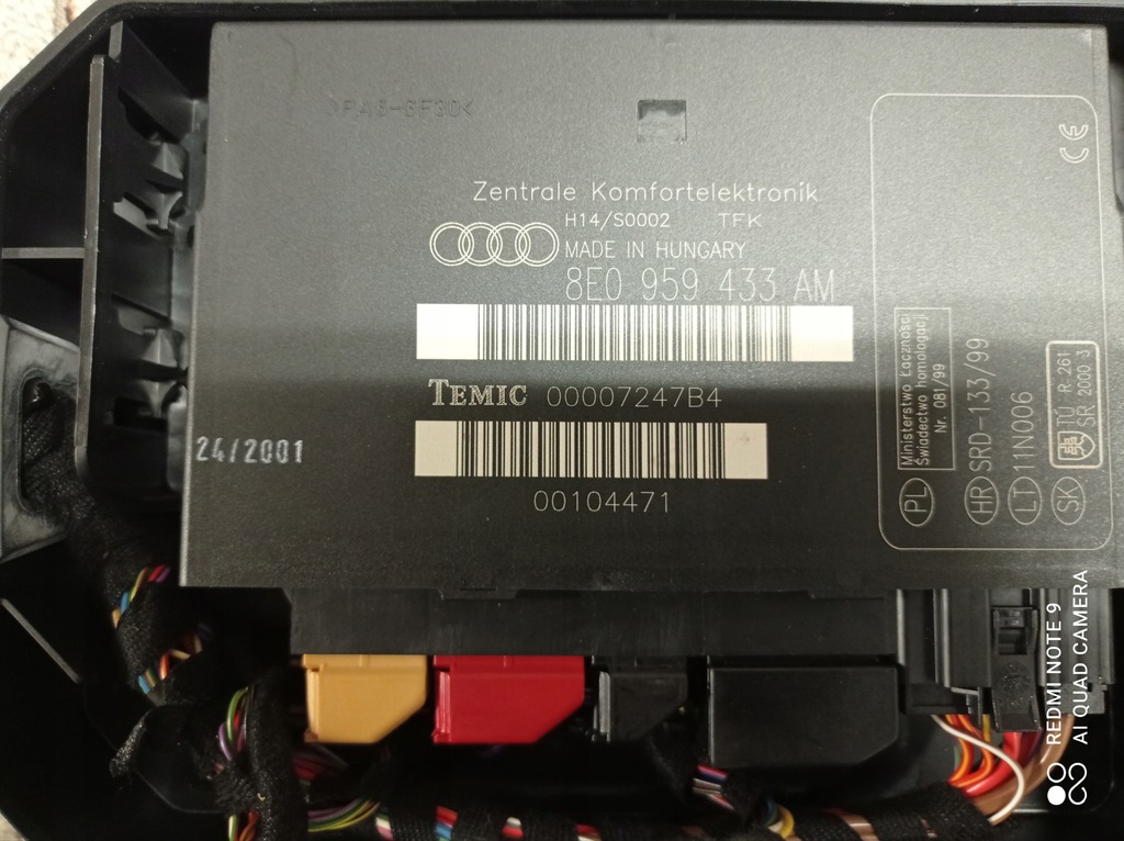 AUDI A4 B6 B7 MODUŁ KOMFORTU STEROWNIK 8E0959433AM - 13196855138 ...