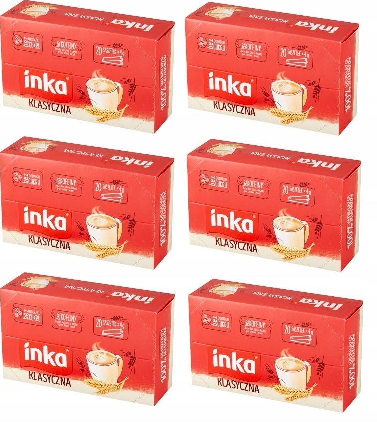 Inka 6xKlasyczna Kawa Zbożowa Stick 20x4g - 12673975179 - oficjalne ...