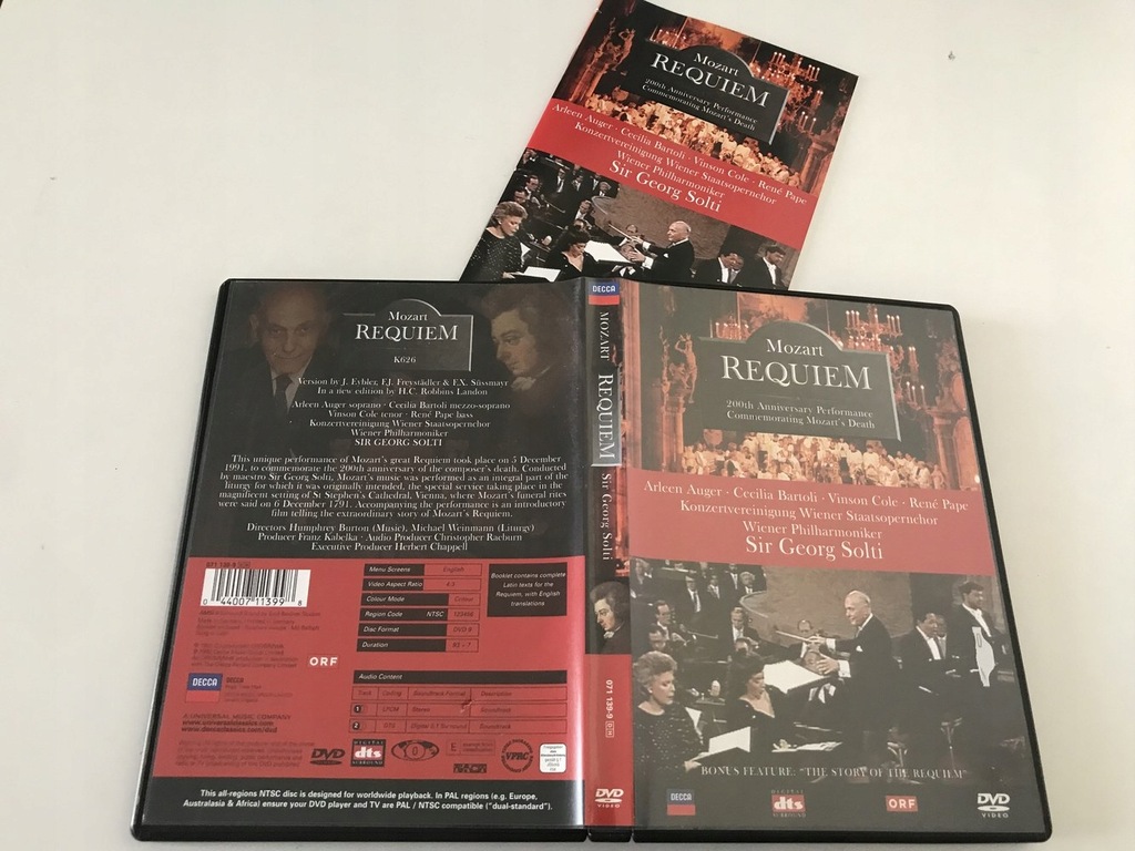 DVD Requiem 200th Anniversary Mozart's Solti 6/6 - 12792274627 ...