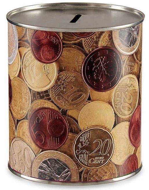 Skarbonka Puszka Metalowa Duża CENTY 11,5 cm - 12661228091 - oficjalne archiwum Allegro