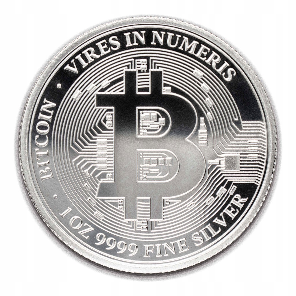 BITCOIN 1 OZ SREBRNA MONETA 1 UNCJA 2$ NIUE 2022 - 12698835203 ...